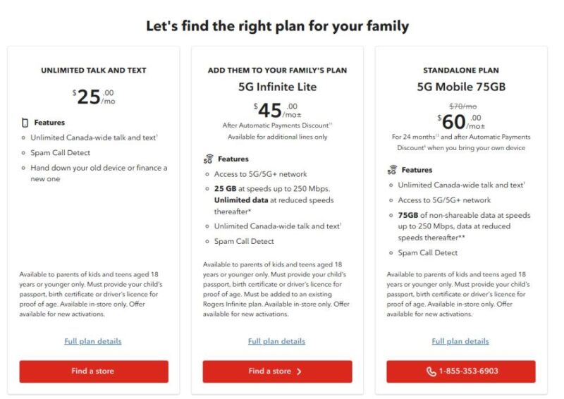 Best Cell Phone Plans in Canada: Family Mobile Plans in Ontario ...